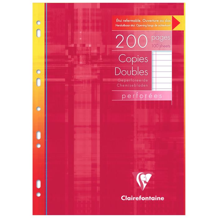 Papier - CLAIREFONTAINE - Copies doubles perforées ligné + marge - 200 ...