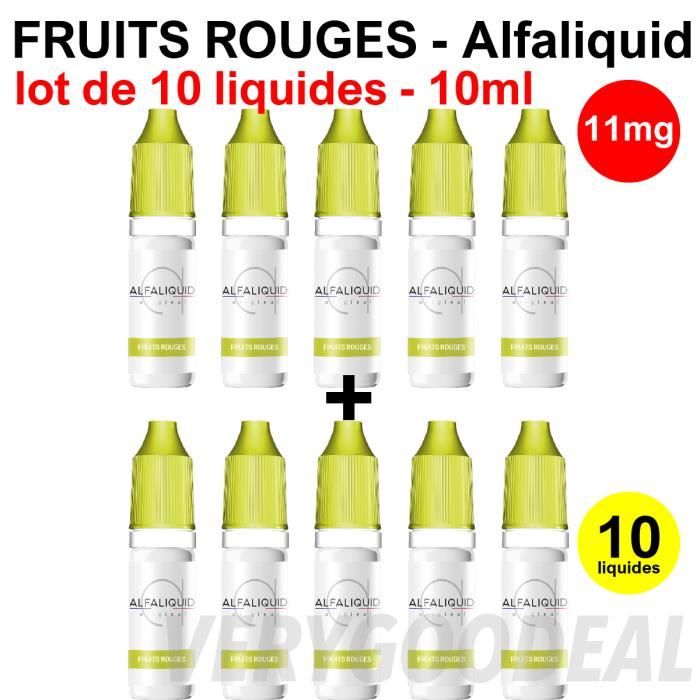 Eliquid FRUIT ROUGE 11mg lot de 10 liquides ALFALIQUID - Cdiscount Au ...