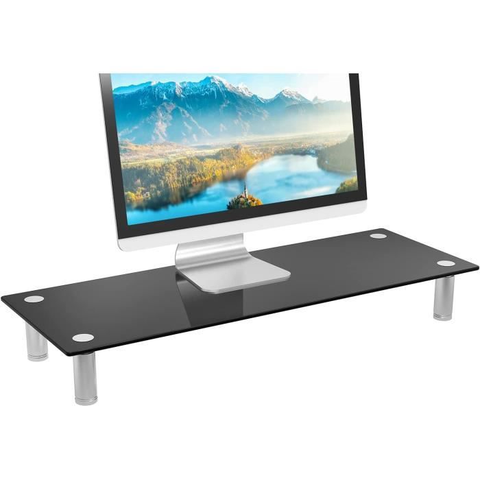 Support de bureau en verre trempé réglable en hauteur pour écran plat ...