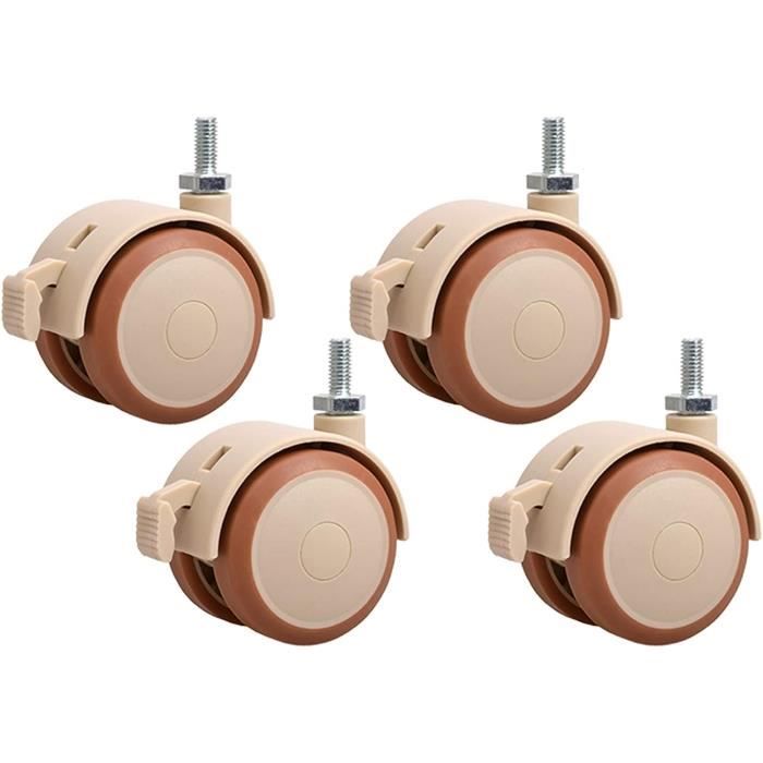 Roues Roulettes Pivotantes Avec Verrouillage M6-M8 Montage Sur Tige ...