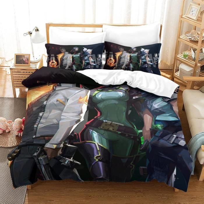 200x200cm-3D Valorant Housse De Couette Et Parure De Lit Game Theme ...