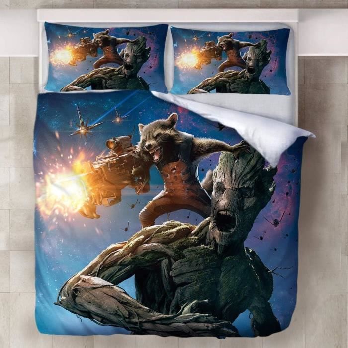 Groot Parure De Lit 3 Pièces Avec Housse De Couette Et Taie D'Oreiller ...
