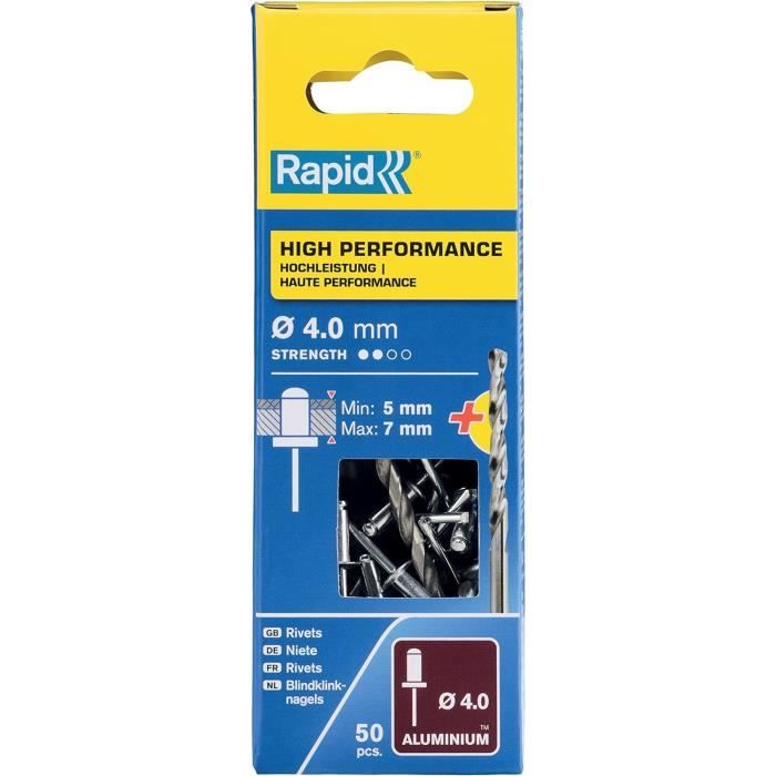 Rivets Pop en Aluminium Ø4 x 10 mm - Rivets Aveugles pour Garde-Boue ...