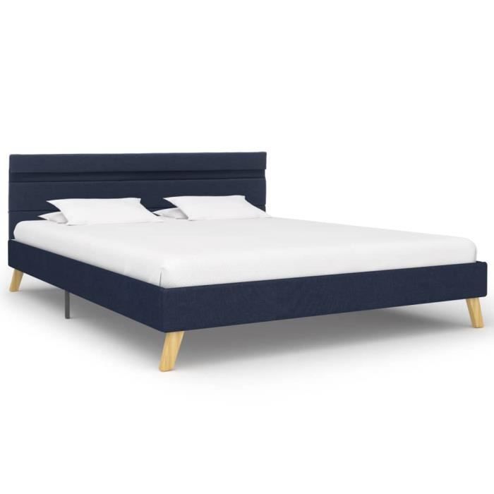 Lit Moderne avec LED Bleu Tissu 160 x 200 cm - Meilleurs® - Cdiscount ...
