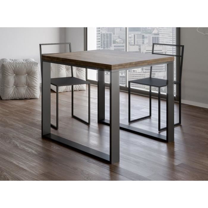 Table carrée extensible 4 à 6 places L 90 à 180 cm bois clair avec ...