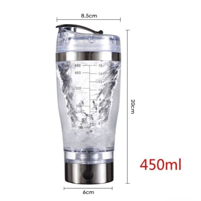(450ML- Battery)Bouteille Shaker Électrique et Rechargeable par USB ...