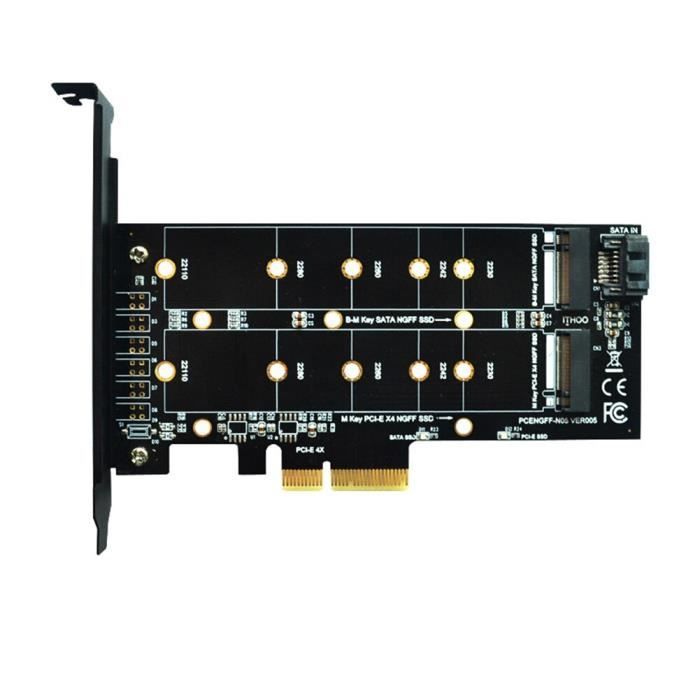 Composants NVME b-key noir M carte adaptateur M.2 ordinateur double ...