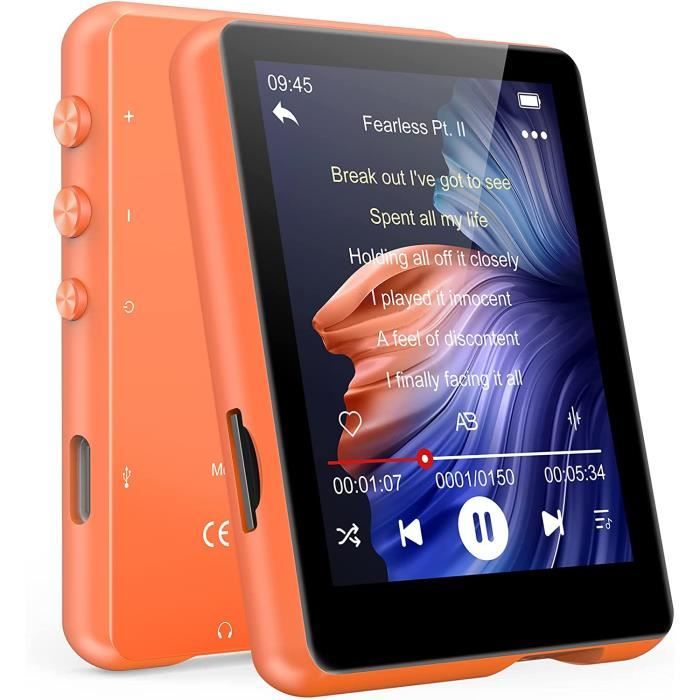 Lecteur Mp3 Bluetooth 5.0, 2.4" Tactile Baladeur 32Go Numérique Lecteur Musique Hifi Audio Usb ...