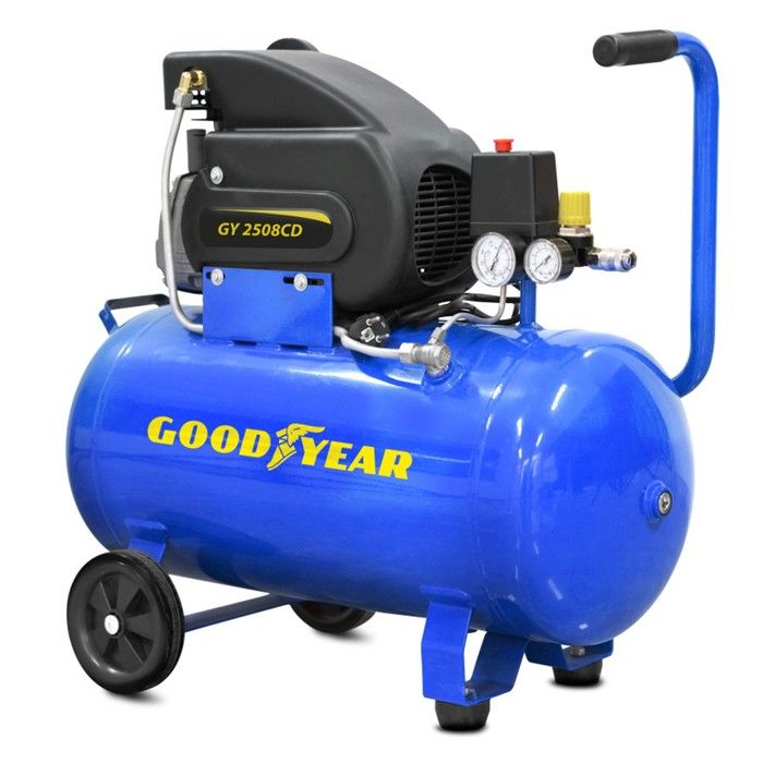 Compresseur d'air Silencieux 50 Litres 8 bar 2CV 1.5KW 115 PSI GOODYEAR ...