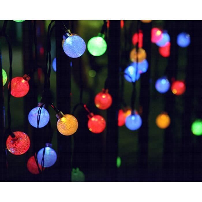 Goodman-Guirlandes lumineuses d'extérieur 30 LED Polychrome Solaire ...