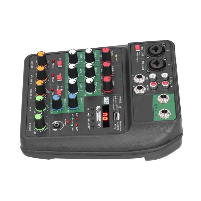 GOTOTOP Mini table de mixage audio F4‑MB Portable Mini Mixer 4 Canaux ...
