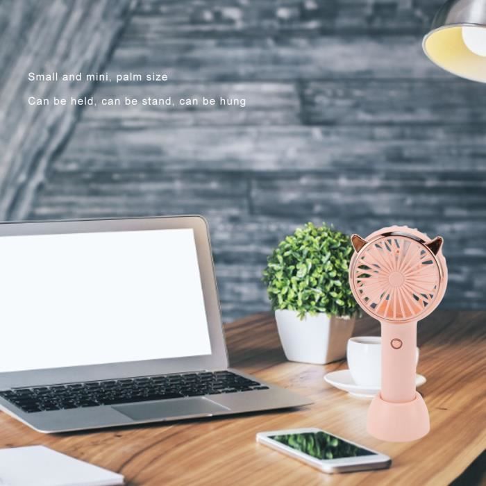 Cat Ears Handheld Fan 3 Niveaux Usb Charge Mini Portable Portable Usb ...
