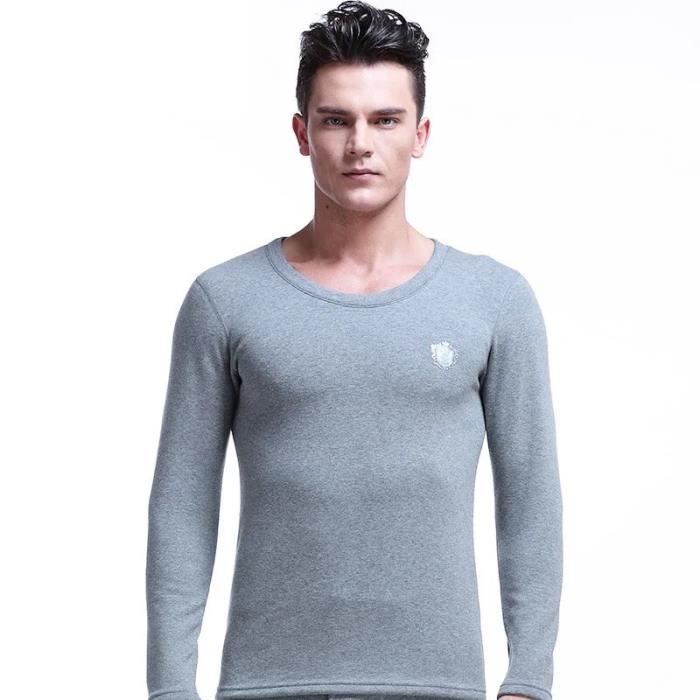 Caleçon,T-shirt à col rond pour homme,sous-vêtement thermique,Sexy ...