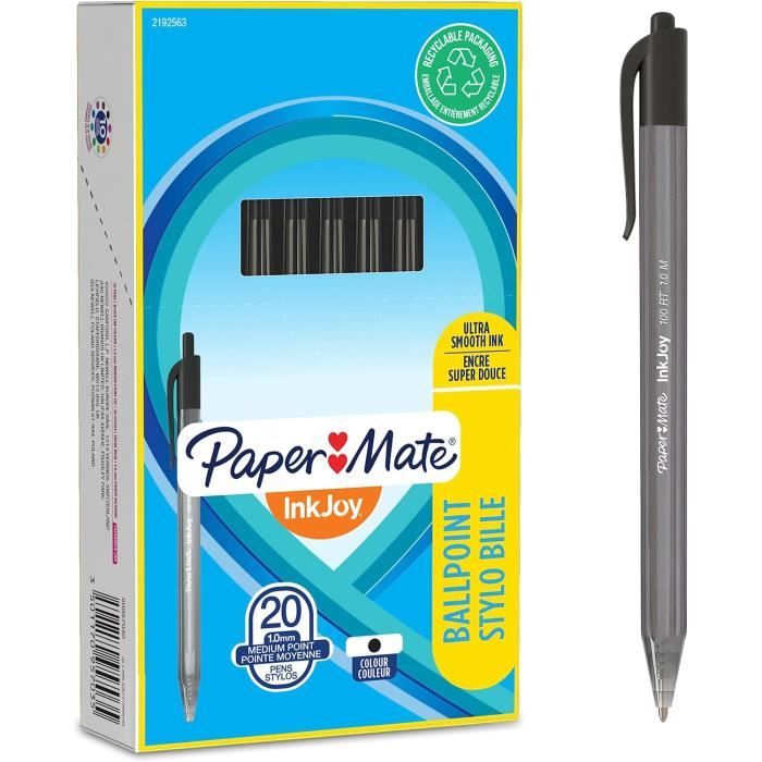 Paper Mate InkJoy 100RT stylo bille rétractable pointe moyenne (1,0 mm ...