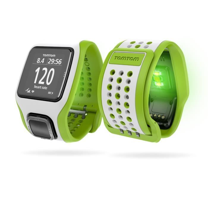 TomTom Multi-Sport Cardio, Vert, Blanc, Résistant à l’eau, 50 m ...