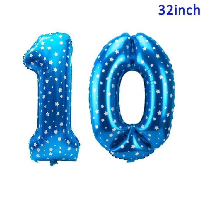 BALLON DECORATIF,32inch balloons B--Ballons en aluminium numéro 10, décorations de fête de ...