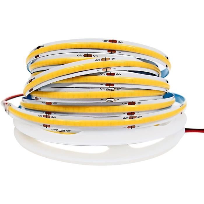 LanJue Ruban LED Bande LED COB DC 24V 5M 320 LEDs-M Total 1600 LEDs ...