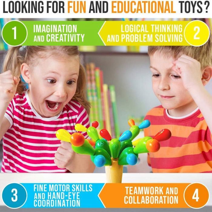 Crazy cactus - balance cactus plug-in jeu wobble tower to promote fine ...