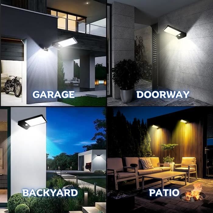 Masled lampe solaire exterieur détecteur de mouvement avec télécommande ...