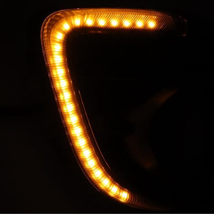 Akozon LED DRL Feu de Circulation Diurne LED Clignotant Jaune Blanc 2 ...
