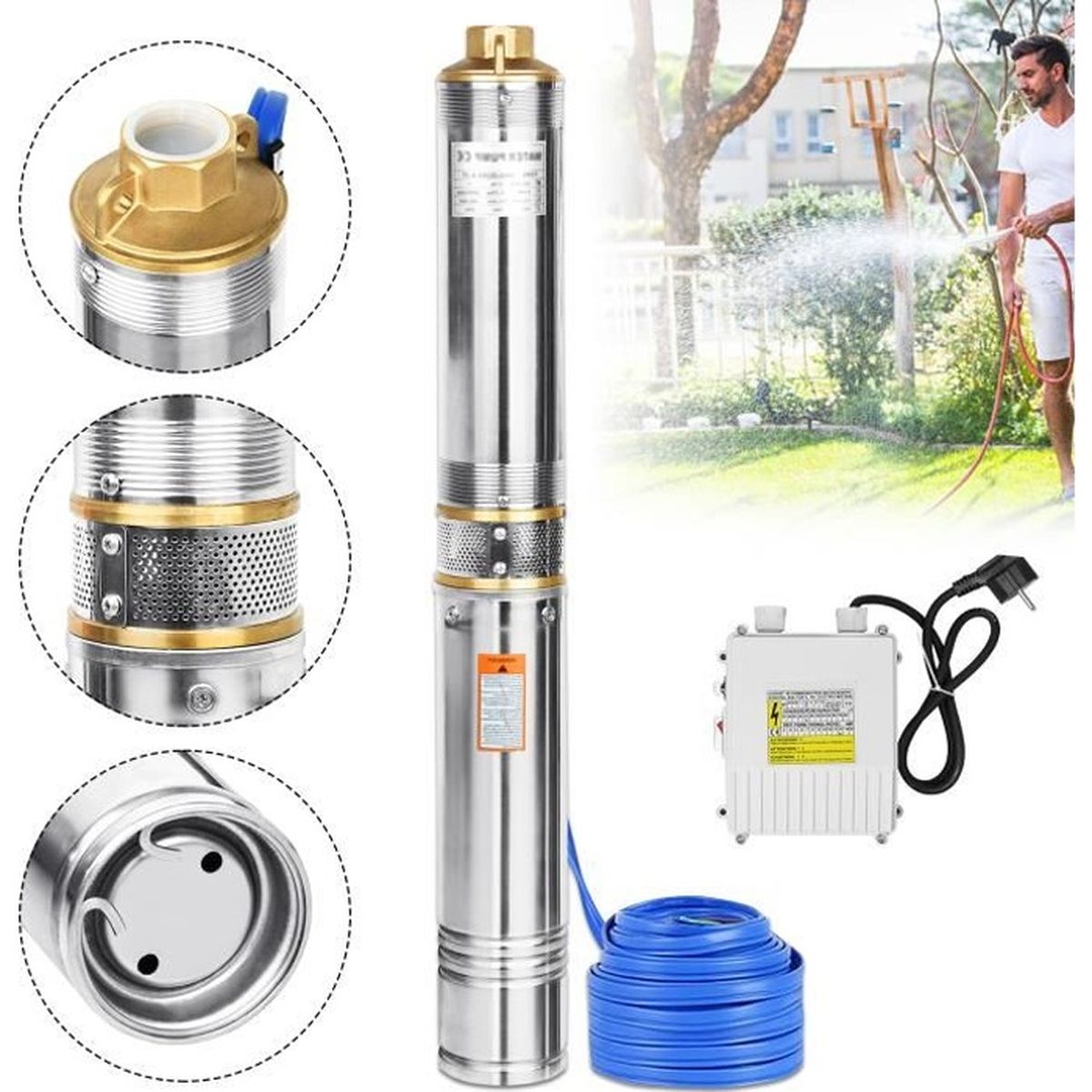 LZQ Pompe à eau immergée acier inox - Pompe de puits profond ...