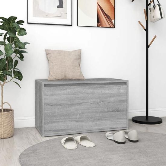 Banc d'entrée 80x40x45cm Sonoma gris - Usage Intérieur/jardin - VIDAXL ...
