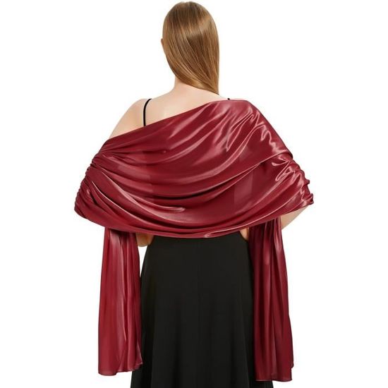 Satin Foulard Chale Femme Mariage Echarpes Pour Robe De Soirée Élégant ...