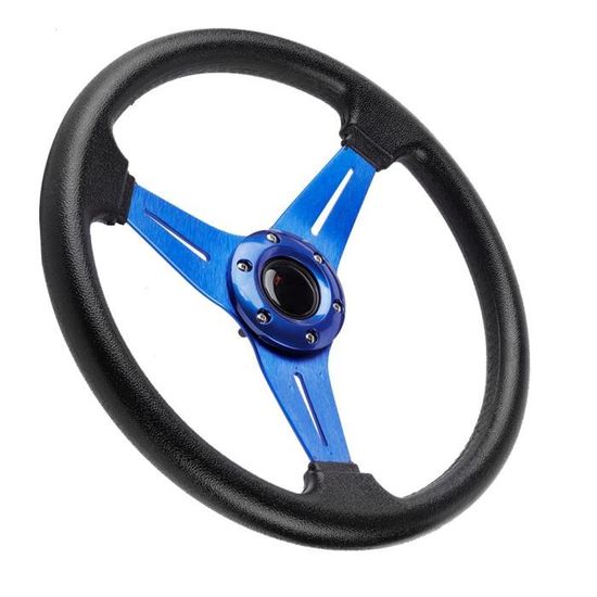 Volant - DILWE - 350mm - Aluminium - Cuir PU - Universel - Bleu ...
