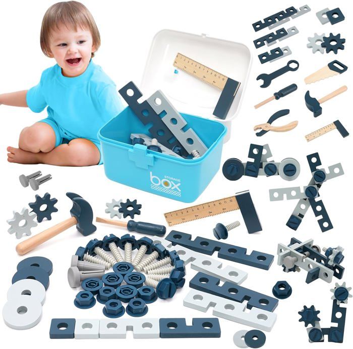 Outils Enfants En Bois Comprend Des Blocs De Construction À Assembler ...