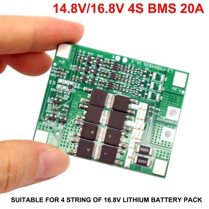 14.8V 4s BMS-20A--Carte de protection BMS PCB, batterie au lithium ...