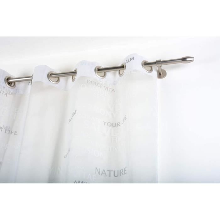 Tringle à Rideaux: Ø 20 mm sans Anneaux, L. 440 cm. en Acier satiné – Complet[541] - Cdiscount ...