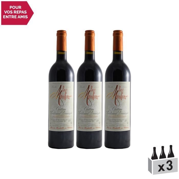Château Bertrand Braneyre Cuvée La Mouline Rouge 2006 - Lot de 3x75cl - Appellation AOC Haut ...