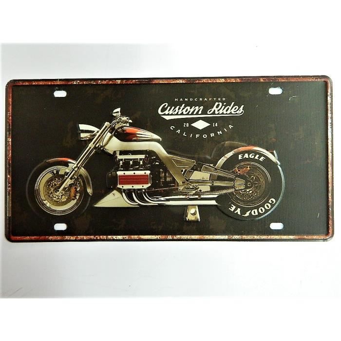 Plaque métal moto custom rides california 30x20cm Motor Cycles ...