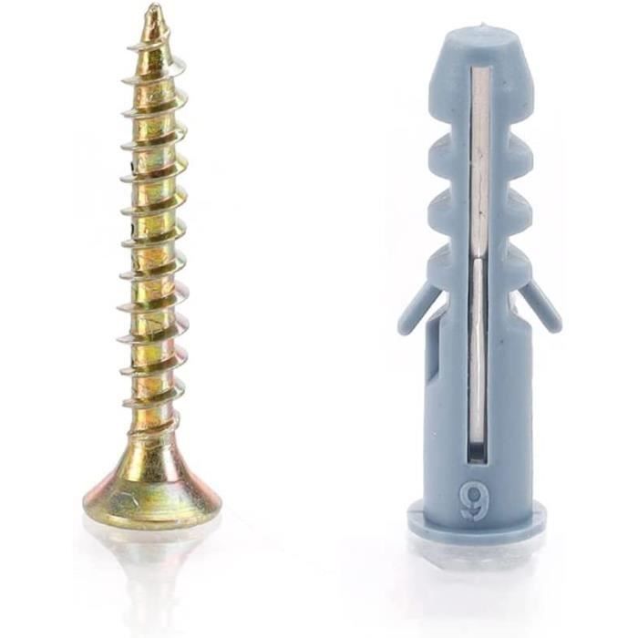 Lot de 16 chevilles Ø6 x 30 mm avec vis 4 x 30 mm, chevilles à expansion (Ø6 vis 4 x 30 mm)[871 ...