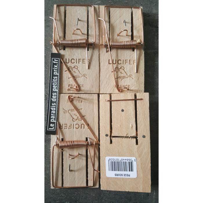 Tapette à souris,piège à souris, 4 tapettes en bois made in FRANCE ,9.6 ...