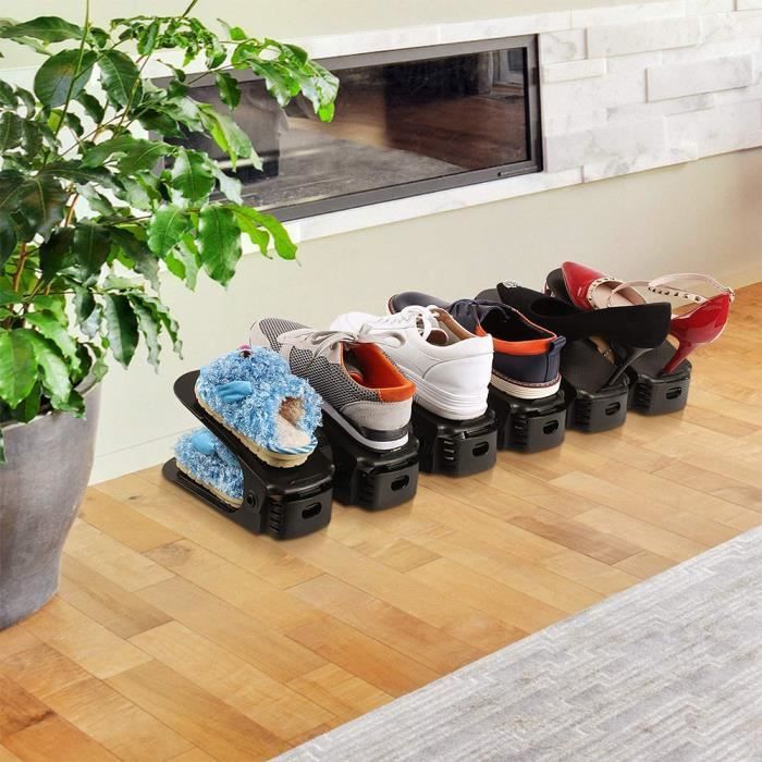 Meuble à chaussures Étagère/Support - KEKEDA - Noir - 30 pièces - Gain ...