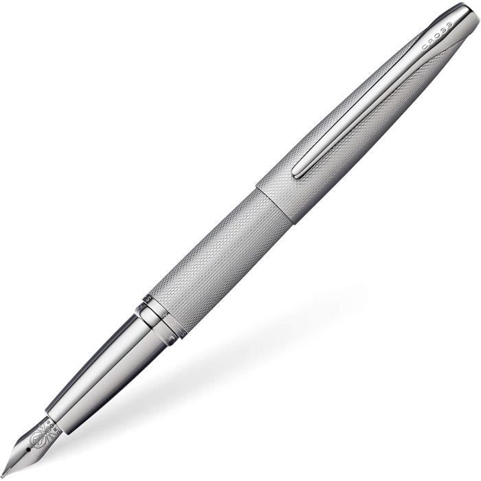 Stylo plume Cross ATX Gris Titane PVD avec motif diamant gravé et ...