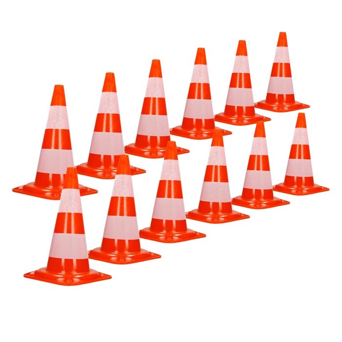 ECD Germany 12x Cônes Signalisation Pylône 51 cm PVC Rouge-Blanc ...