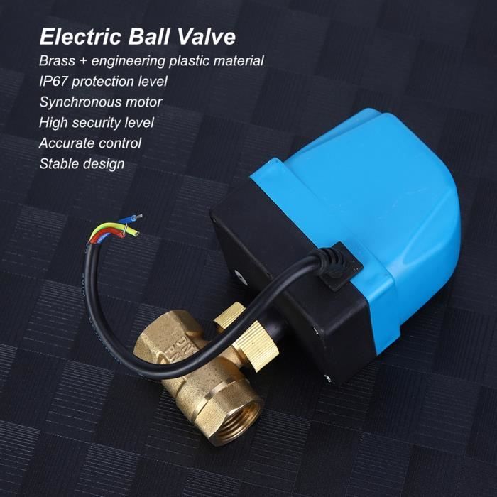 ROM Vanne Électrique Vanne À Bille Électrique 2 Voies 3 Fils 2 Contrle Ip54 Protection Moteur ...
