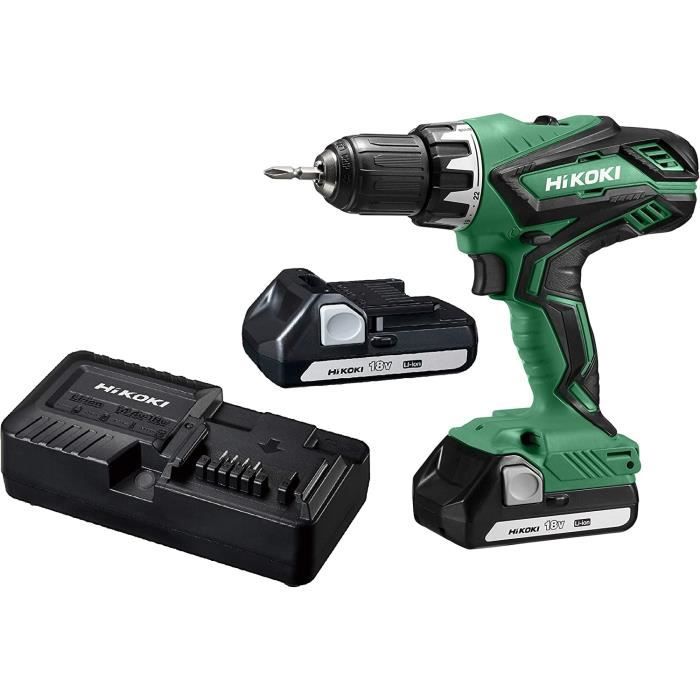 Perceuse-visseuse sans Fil HIKOKI 51256446 18V 1.5Ah 13mm 53Nm avec 2 Chargeurs de Batterie et ...
