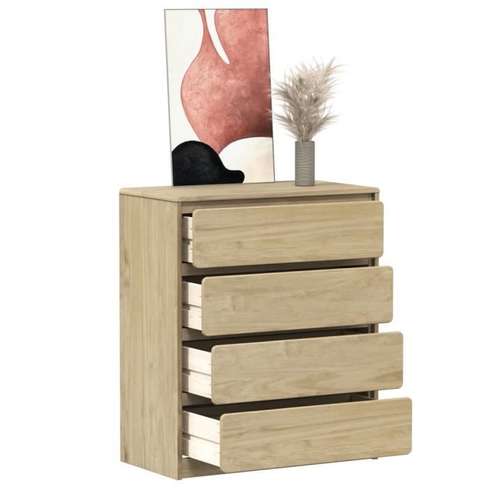 Commode - KEEN SO - SAUDA - Chêne - 4 tiroirs - Bois de pin massif 79 ...