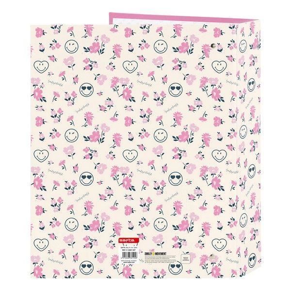 Safta Smiley Classeur à 4 anneaux Blanc/rose 270 x 60 x 330 mm ...