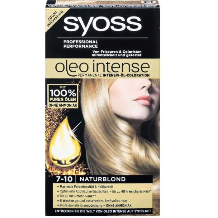 Coloration Syoss Oleo Intense 7-10 Blond Naturel - Cdiscount Au quotidien