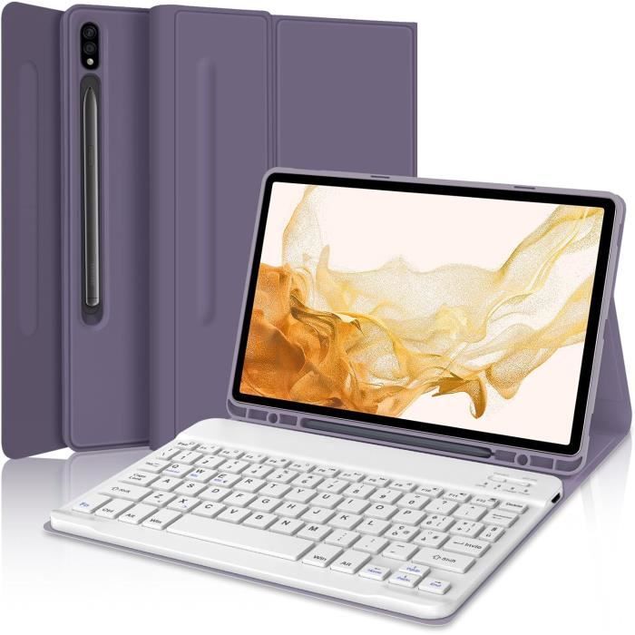 Coque Clavier Pour Samsung Galaxy Tab S8-Tab S7 11" 2022-2020, Azerty Francasi Clavier ...