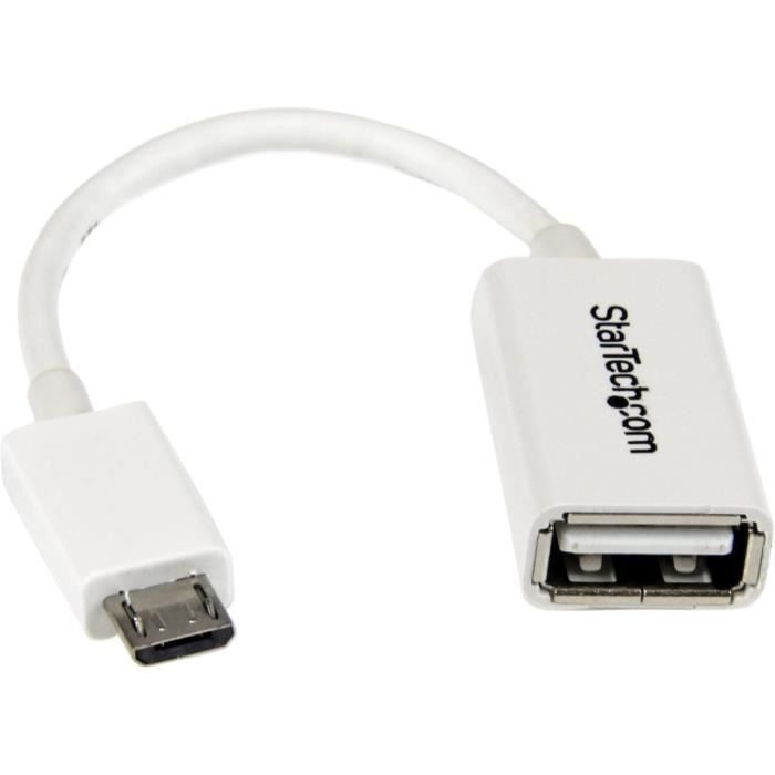Startech.Com Câble Adaptateur Micro Usb Vers Usb Host Otg De 12Cm ...