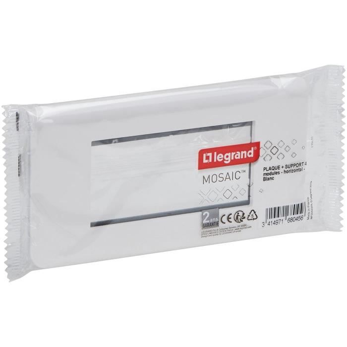 LEGRAND - Mosaic support plaque 4 modules blanc horizontal - Cdiscount ...
