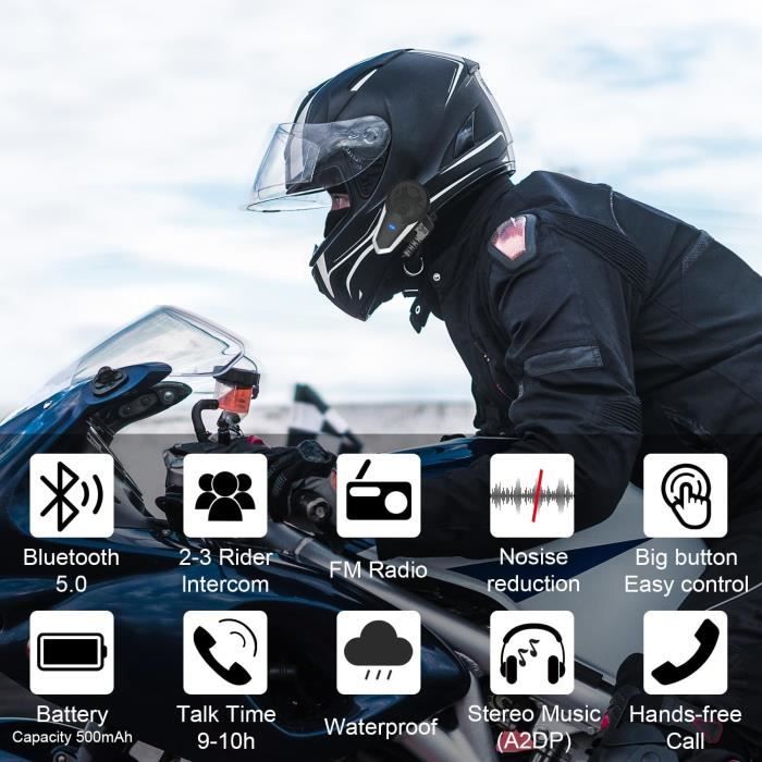 Kit Communication Moto, 1X Bt-S3 Ns Intercom Moto Bluetooth Interphone ...