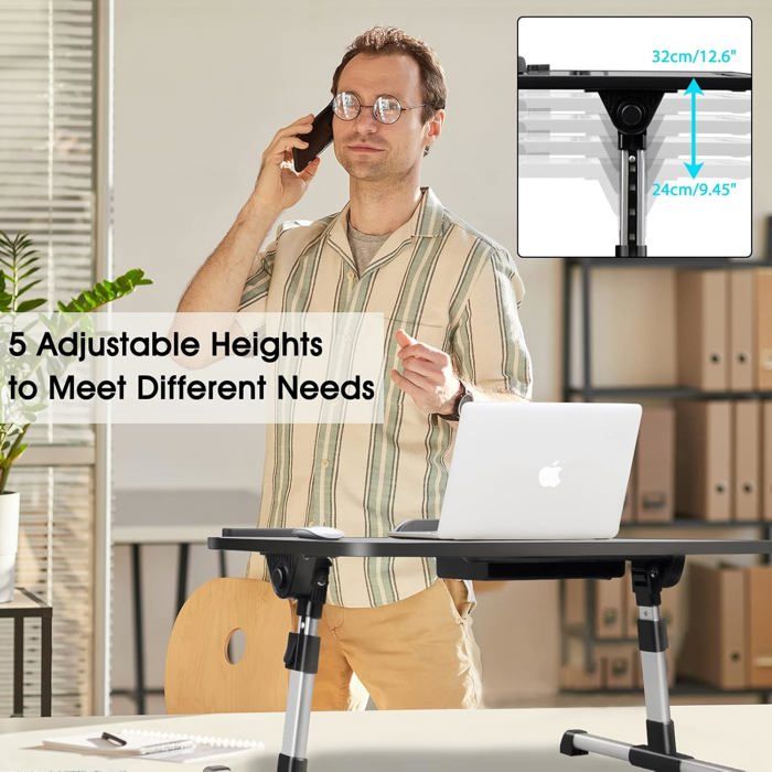 Table Pour Ordinateur Portable - Réglable En Hauteur - Angle Réglable ...