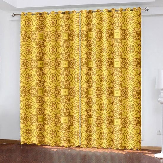 Rideau Occultant Thermiques Motif Ethnique Bohème 69X100Cm X 2 Rideau ...