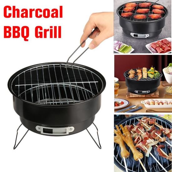 Grille De Barbecue Portable Ronde Mini BBQ Au Charbon De Bois En Acier ...